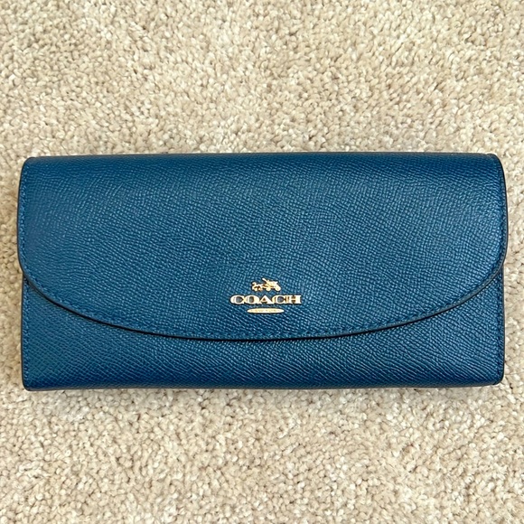 Coach | Bags | Coach Tea Rose Flower Slim Envelope Wallet | Poshmark